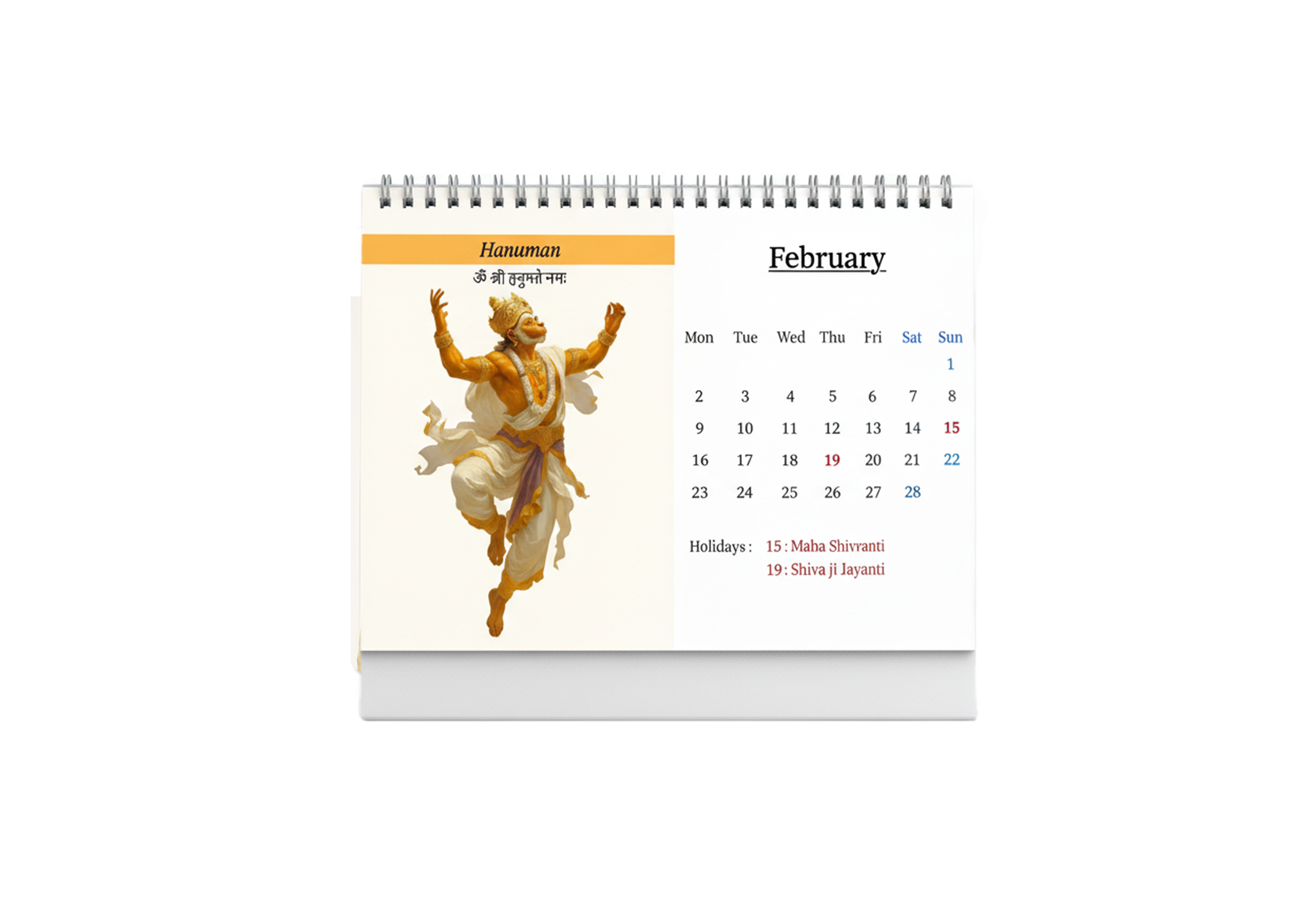 Hindu Gods - Calendar 2026 – Kapier